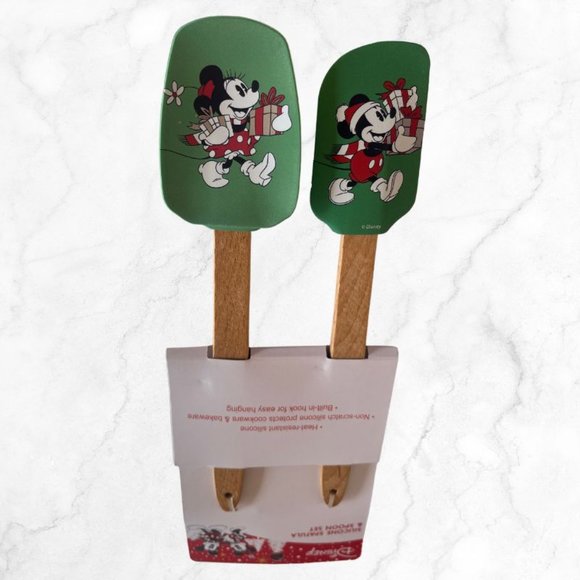 Disney | Kitchen | Disney Holiday Silicone Spatula Set Mickey Mouse ...